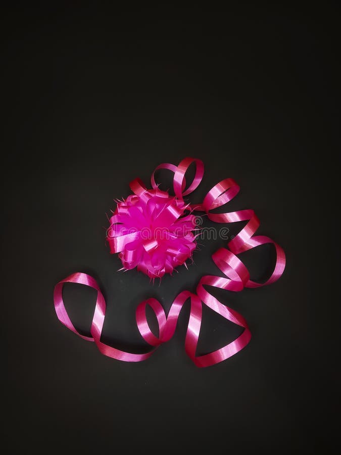 The Pink Ribbon on the Blackground. Stock Photo - Image of blackg ...