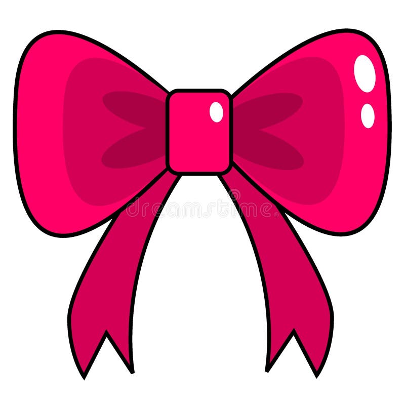 Pink Ribbon Bow Isolated Design Stock Illustration - Illustration of ...