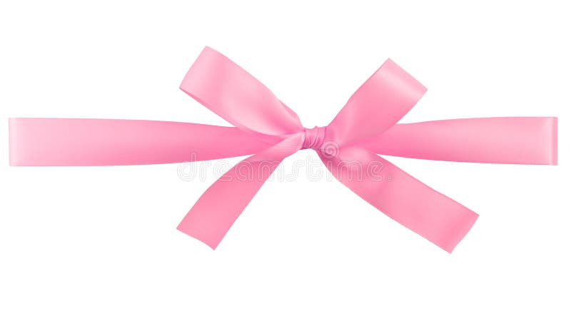 Pink Ribbon with Bow Isolated on White Background Stock Photo - Image ...