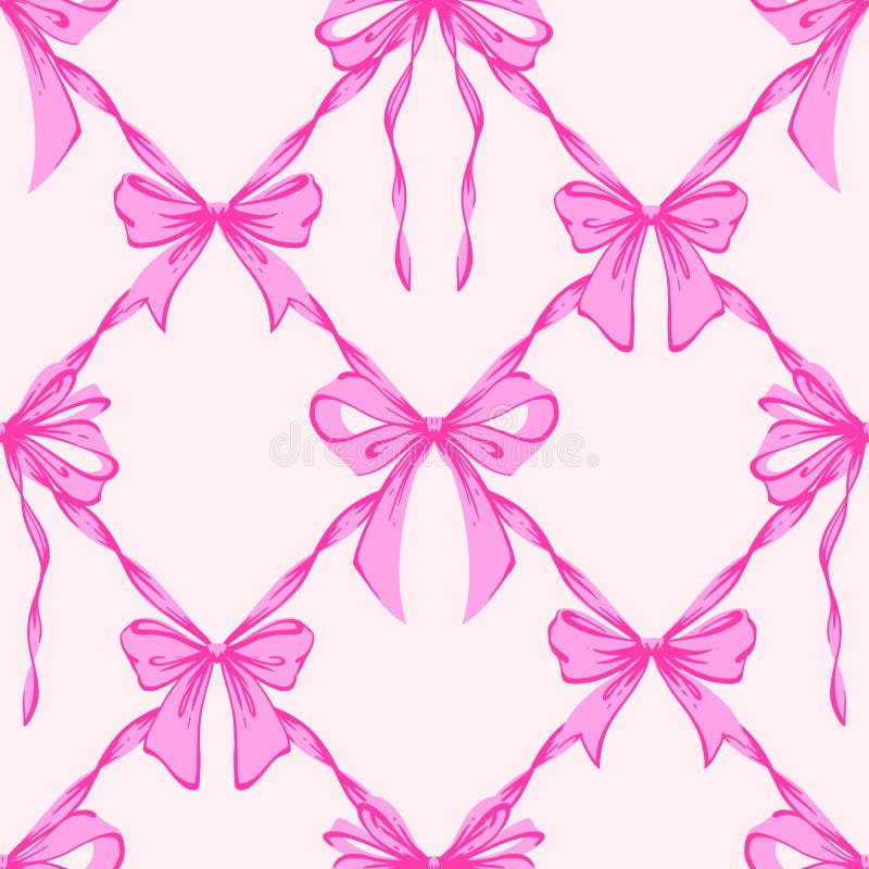 Rococo Background. Coquette Bow Sketches. Victorian Seamless Pattern ...