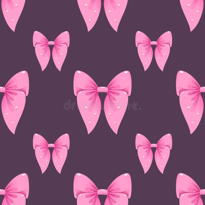 Pink Ribbon Bow Seamless Pattern Stock Illustration - Illustration of textile, organ: 372561213
