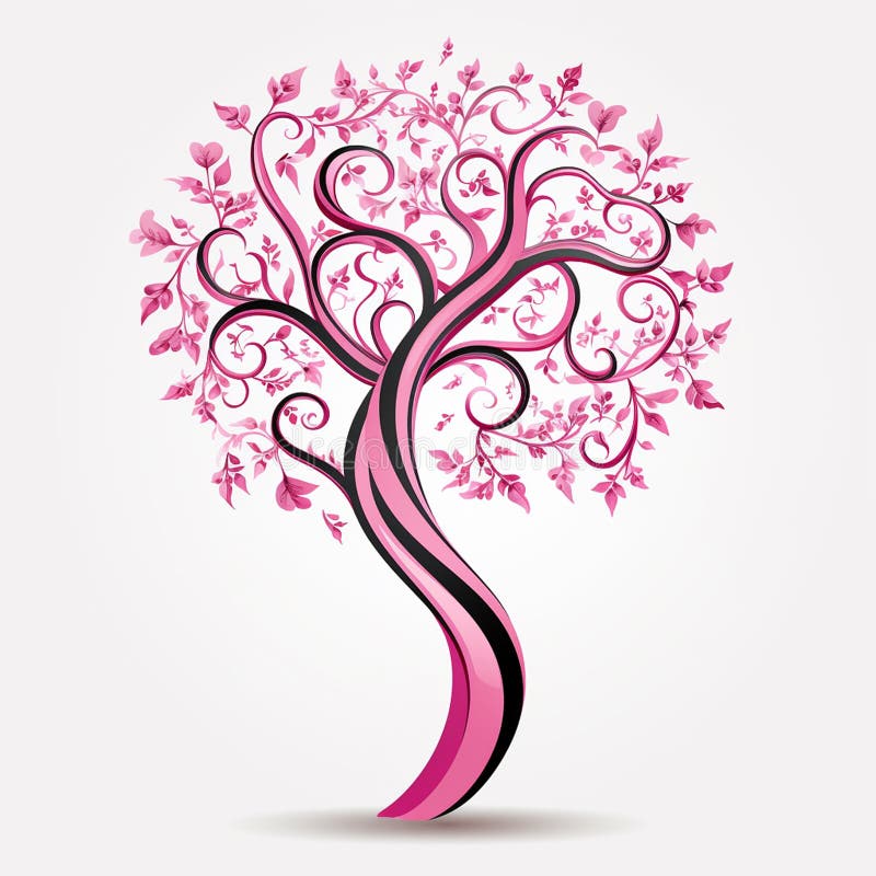 Pink Ribbon for Charity and Donations Stock Illustration - Illustration ...