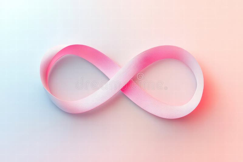 Creative Design of a Pink Ribbon Forming an Infinity Symbol on a Soft ...