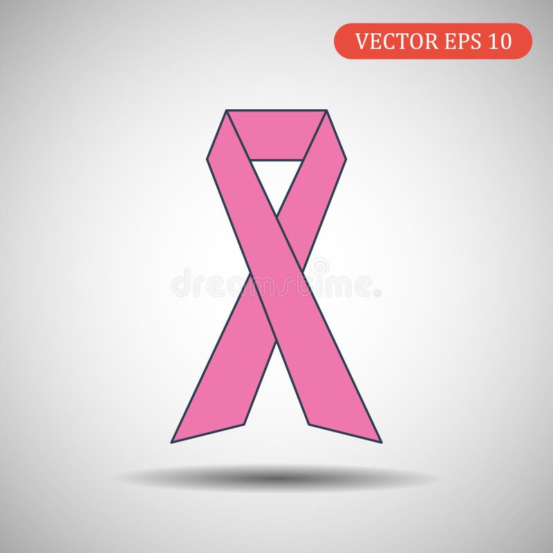 Pink Ribbon Flat Design. Vector Illustration Stock Illustration ...