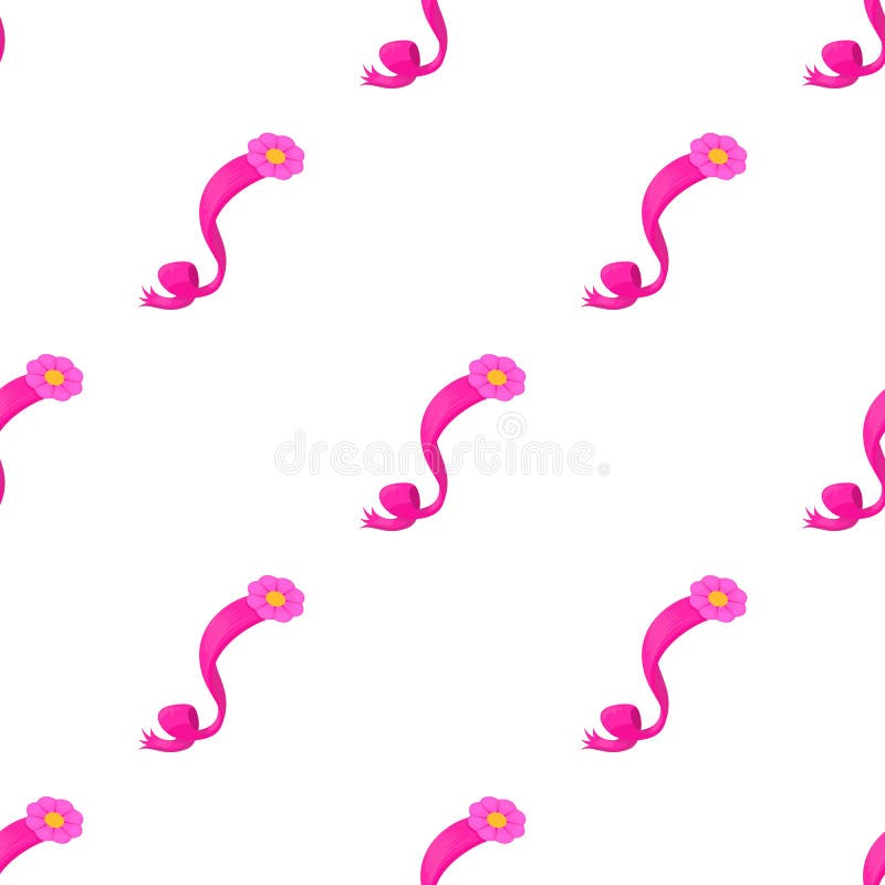 Pink Ribbon with Flower Pattern Seamless Vector Stock Vector ...