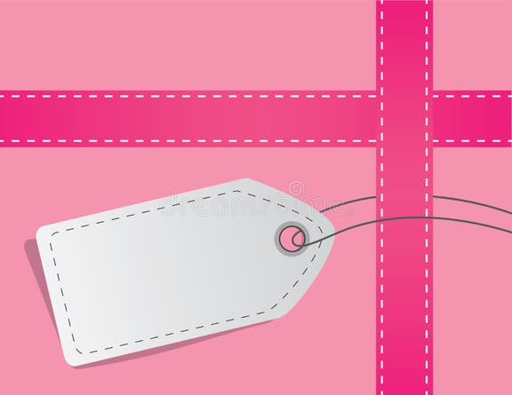 Pink Ribbon for Gift and Tag Stock Vector - Illustration of decoration ...