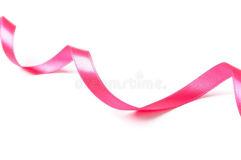 Pink Ribbon Isolated on White Background Stock Photo - Image of ...