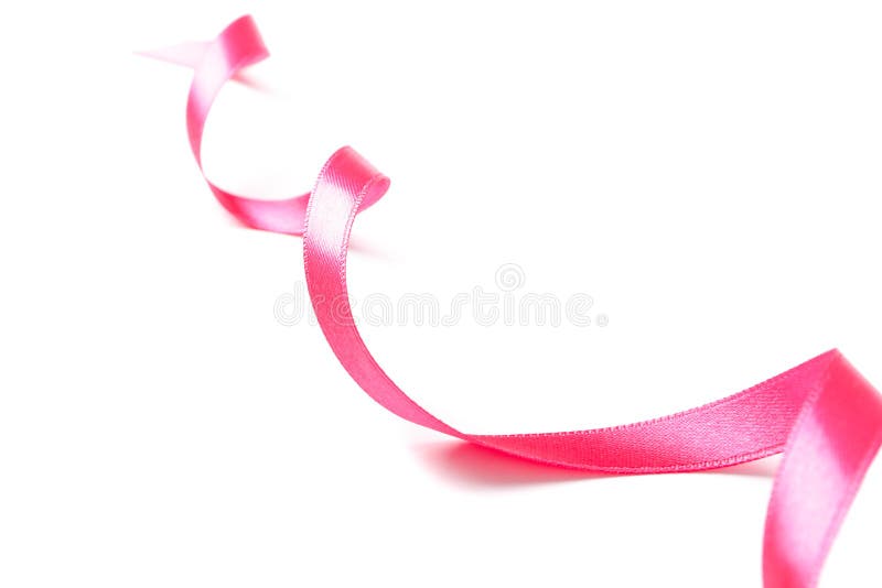 Pink Ribbon Isolated on White Background Stock Image - Image of ...