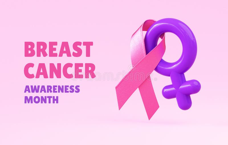 A Pink Ribbon And Female Symbol For Breast Cancer Awareness Month Flyer