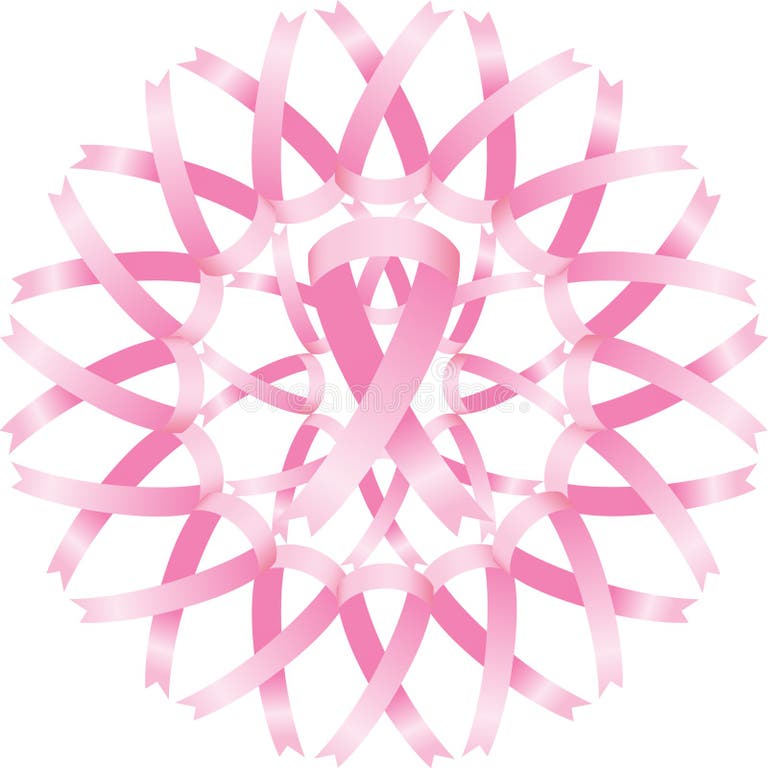 Pink Ribbon Logo stock vector. Illustration of logo, round - 9416750