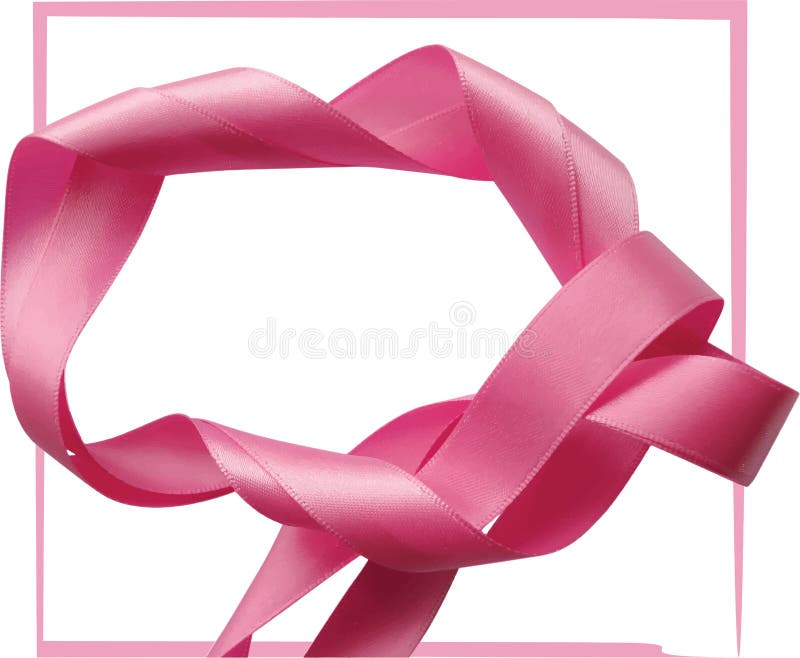 Pink Ribbon Over White Background, Design Element. Stock Vector ...