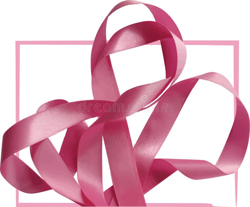 Pink Ribbon Over White Background, Design Element. Stock Vector ...