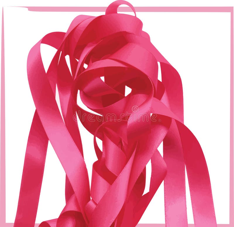 Pink Ribbon Over White Background, Design Element. Stock Vector ...