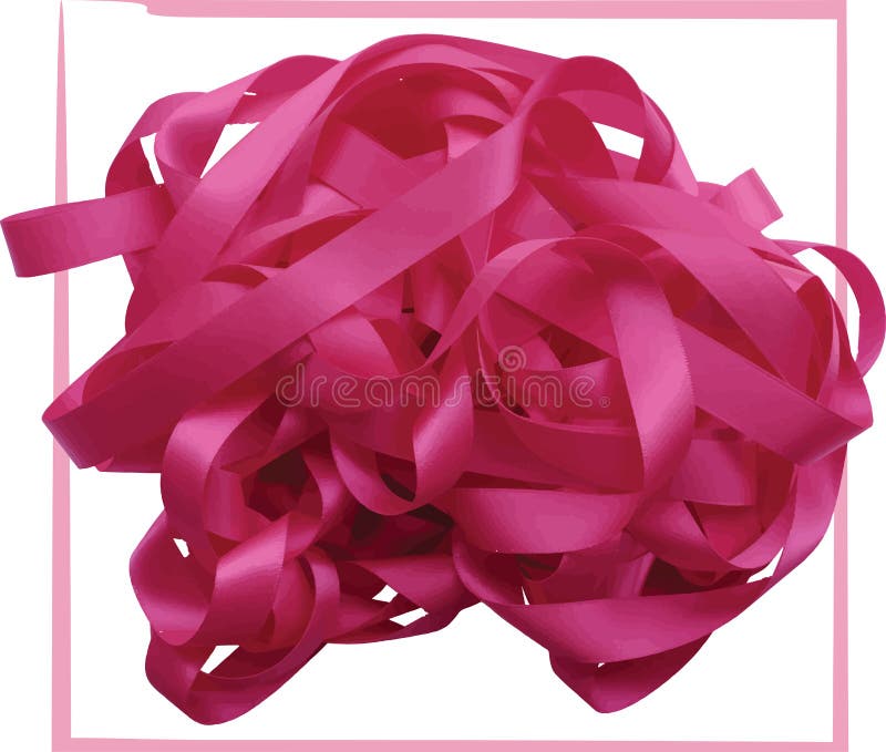 Pink Ribbon Over White Background, Design Element. Stock Vector ...