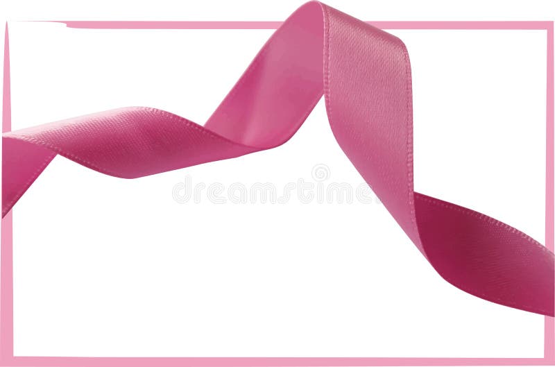 Pink Ribbon Over White Background, Design Element. Stock Vector ...