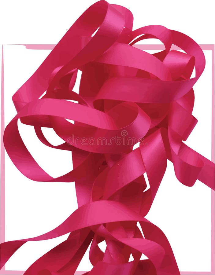 Pink Ribbon Over White Background, Design Element. Stock Vector ...