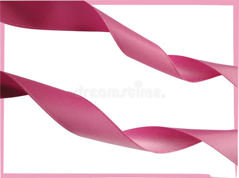 Pink Ribbon Over White Background, Design Element. Stock Vector ...