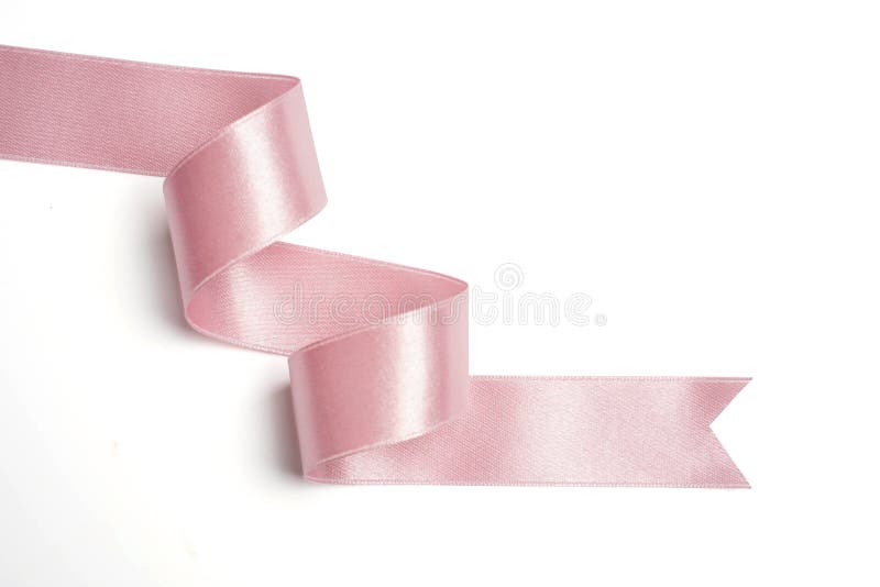 Pink Ribbon in Roll on White Stock Image - Image of christmas, ribbon ...