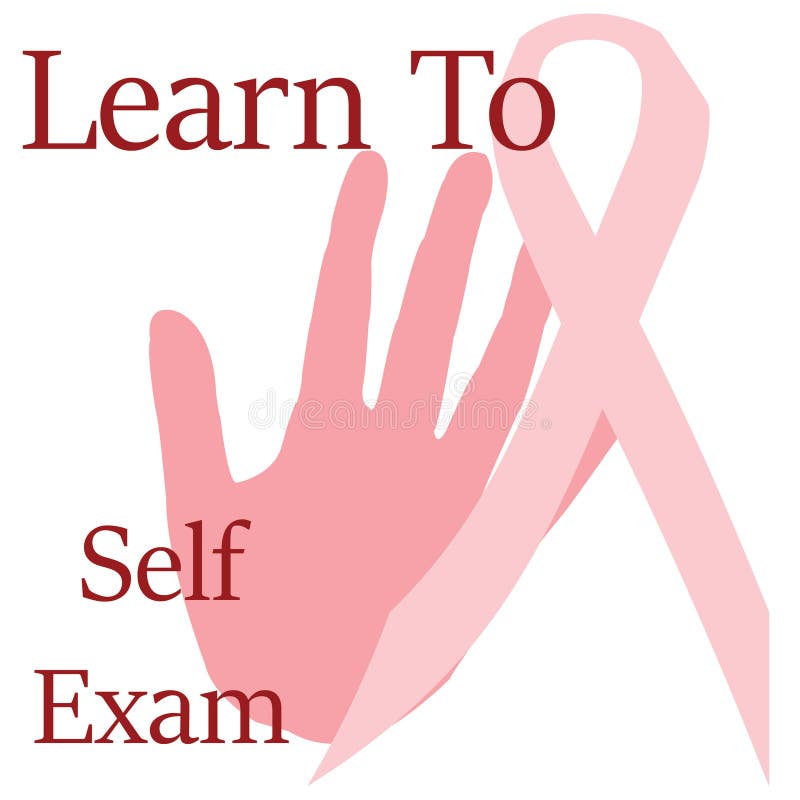 Pink ribbon self exam stock illustration. Illustration of exam - 99799329