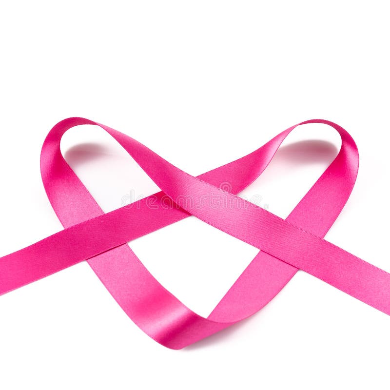 Pink Ribbon in the Shape of a Heart Stock Image - Image of gift, cancer ...