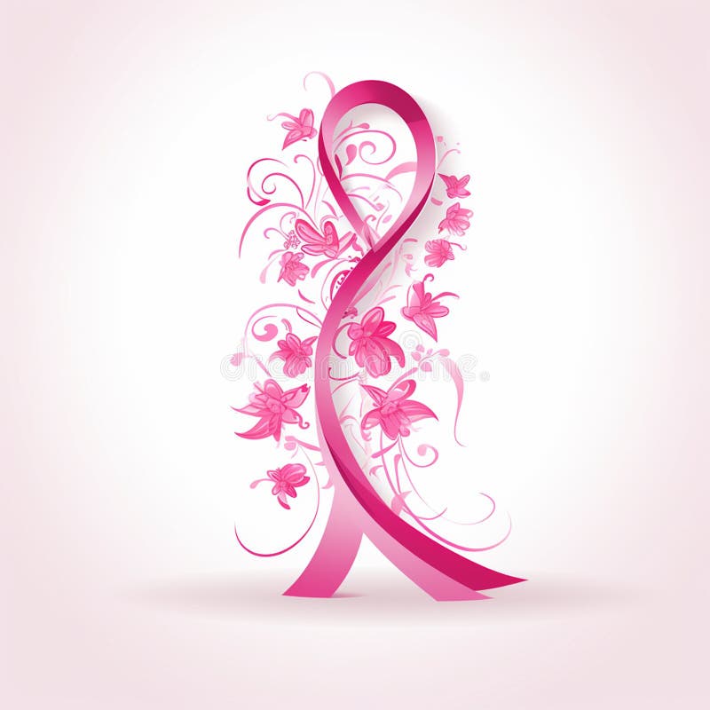 Pink Ribbon for Strength a Reminder of Resilience Stock Illustration ...