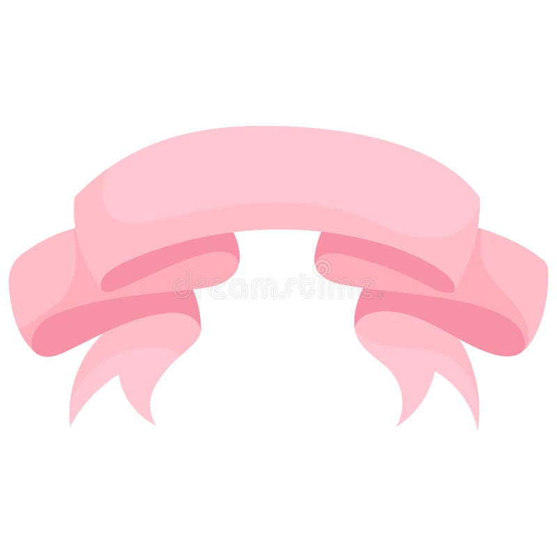 Pink Ribbon for Text. Vector Ribbon Isolated on White Background. Royal ...