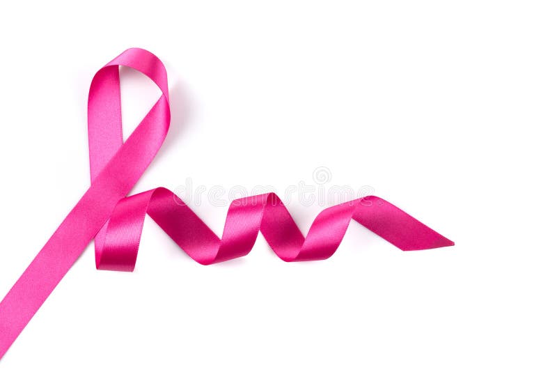 Pink ribbon on white stock image. Image of serpentine - 82654299