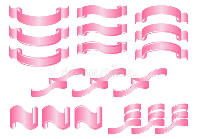 Pink ribbons stock vector. Illustration of ribbon, isolated - 15175378