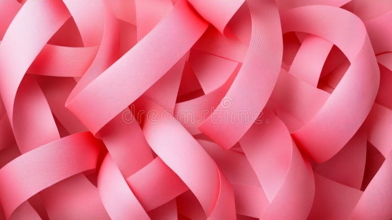 Pink Ribbons Intertwined Creating an Abstract Design Stock Illustration ...