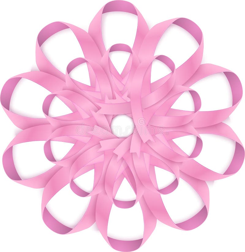Breast Cancer Awareness Month Pink Ribbons Round Stock Vector ...