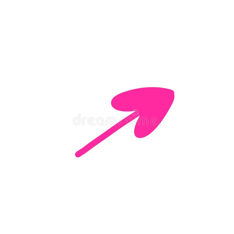 Pink Right Arrow by Handwrite Style Stock Vector - Illustration of line ...