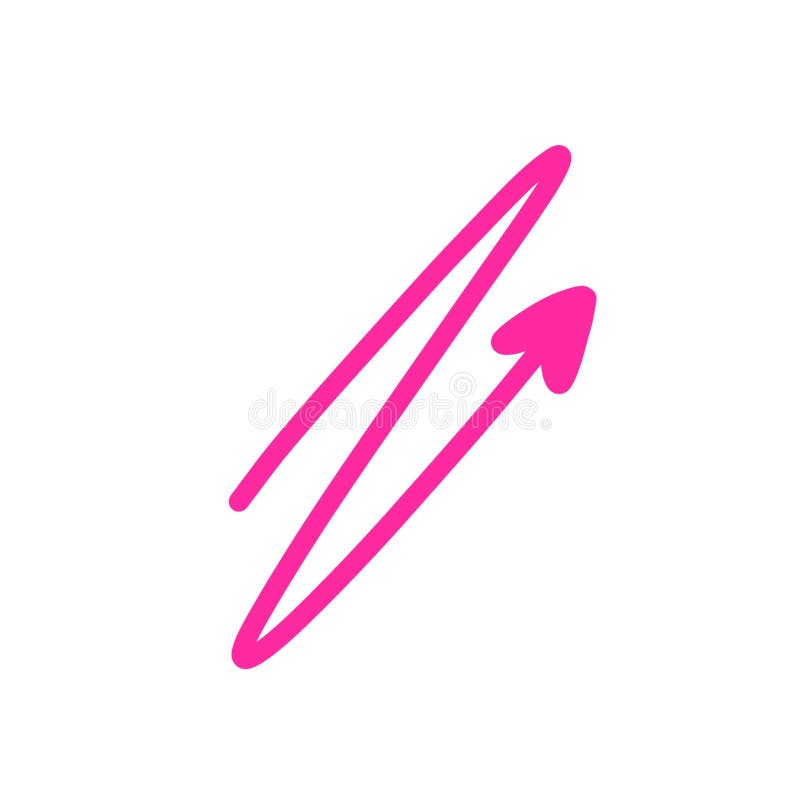 Pink Right Arrow by Handwrite Style Stock Vector - Illustration of ...