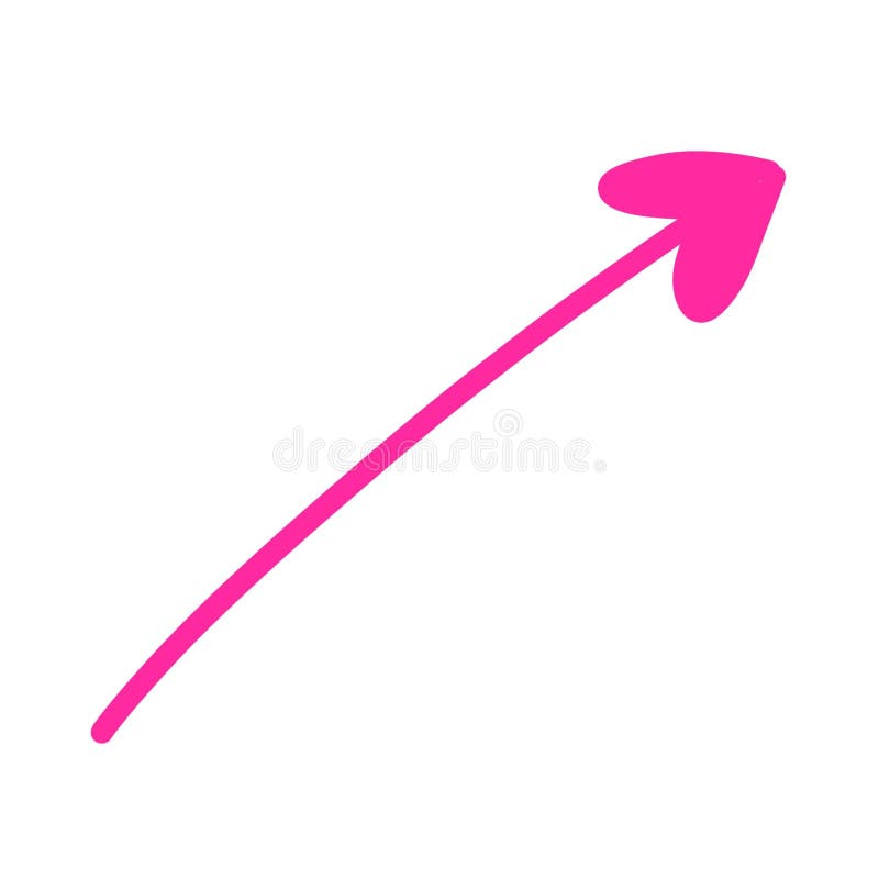 Pink Right Arrow by Handwrite Style Stock Vector - Illustration of ...