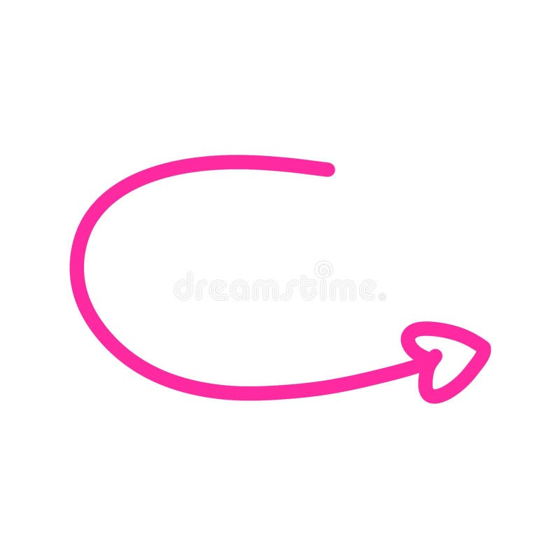 Pink Right Arrow by Handwrite Style Stock Illustration - Illustration ...