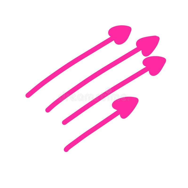 Pink Right Arrow by Handwrite Style Stock Vector - Illustration of ...