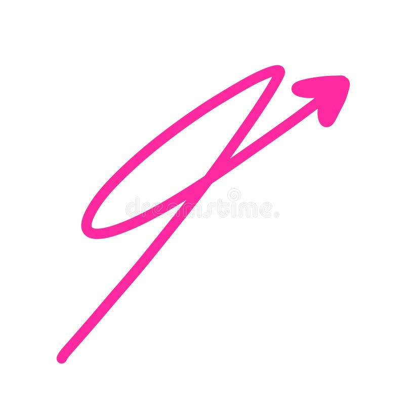 Pink Right Arrow by Handwrite Style Stock Vector - Illustration of ...