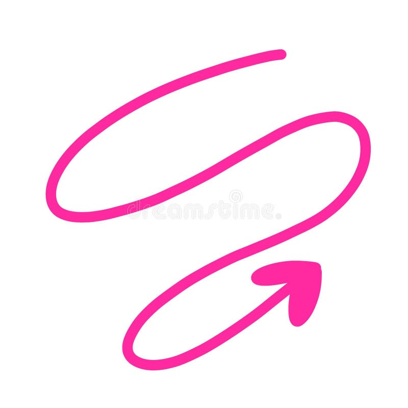 Pink Right Arrow by Handwrite Style Stock Illustration - Illustration ...
