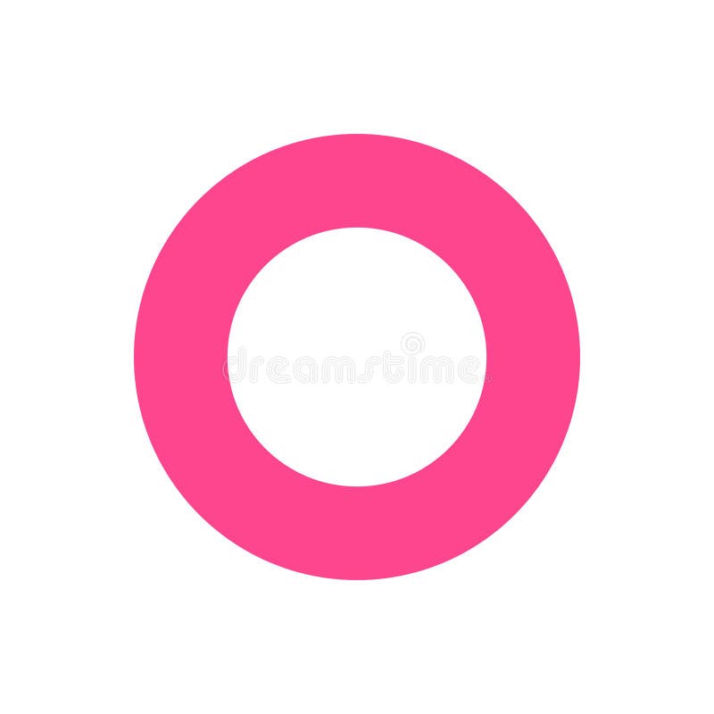 Pink Ring Basic Simple Shapes, Geometric Ring Icon, 2d Shape Symbol ...