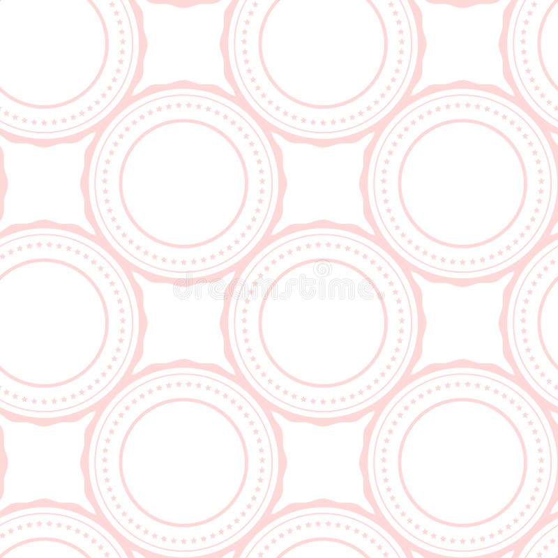 Pink Rings Abstract Seamless Pattern on White Stock Vector ...