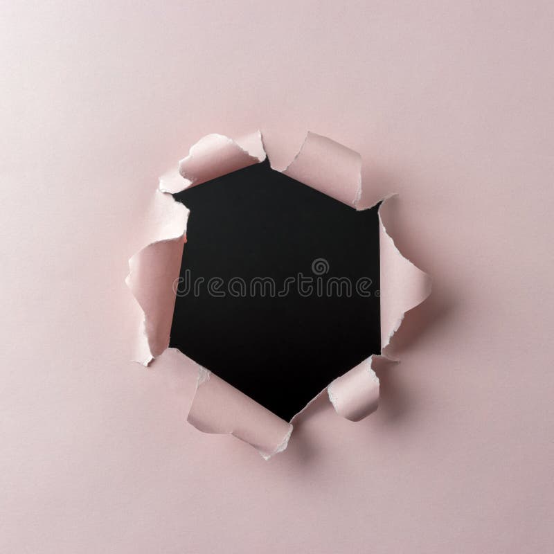 Pink Ripped Paper with Burst Hole Background. Minimal Abstract Concept ...