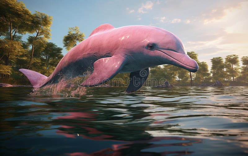 Pink River Dolphin Serenade Stock Photo - Image of species, amazon ...