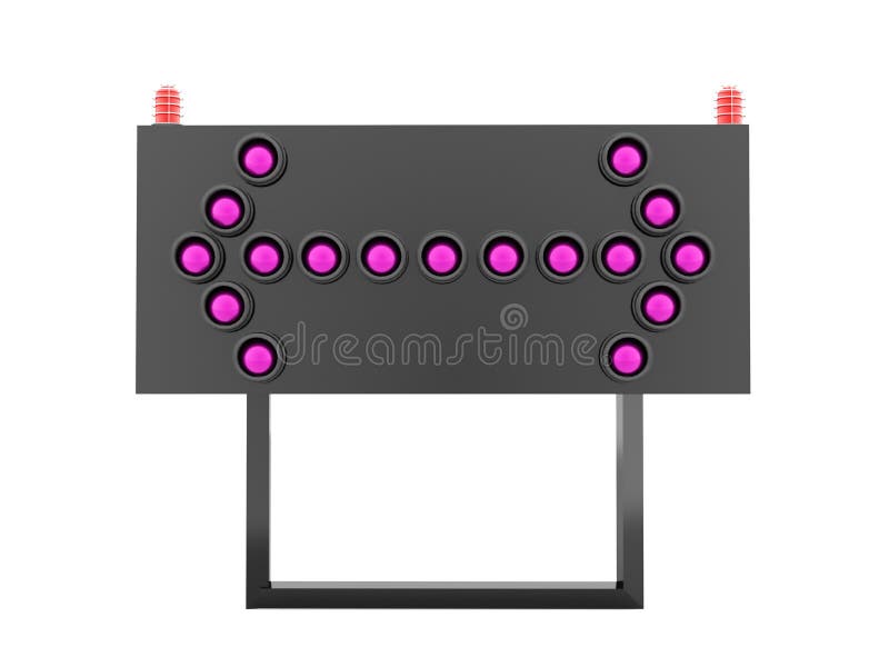 Pink Road Barrier with Lights Rendered Isolated Stock Illustration ...