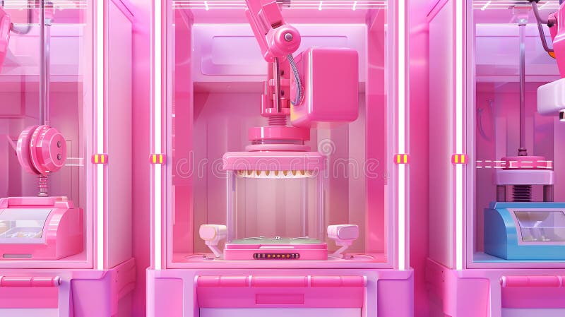 A Pink Robotic Claw Machine. this is AI Generative Image. Stock ...