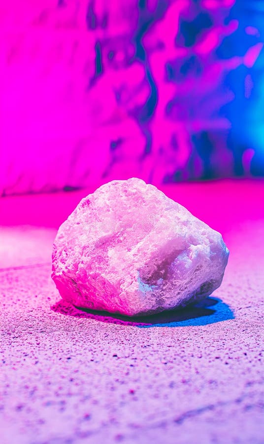 A Pink Rock Sitting on Top of a Cement Floor Stock Image - Image of ...