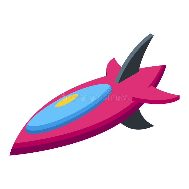 Pink Rocket Flying in Outer Space for Science Fiction Projects Stock ...