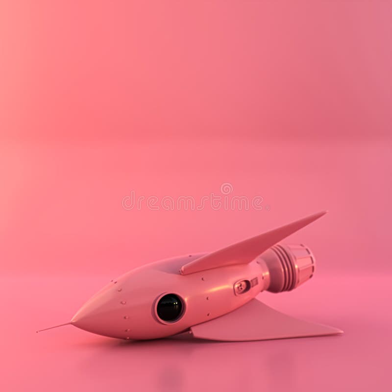 Pink Rocket Isolated on Pink Stock Illustration - Illustration of ...