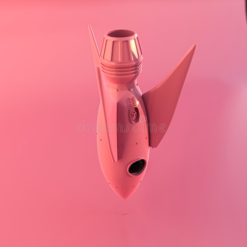 Pink Rocket Isolated on Pink Stock Illustration - Illustration of ship ...