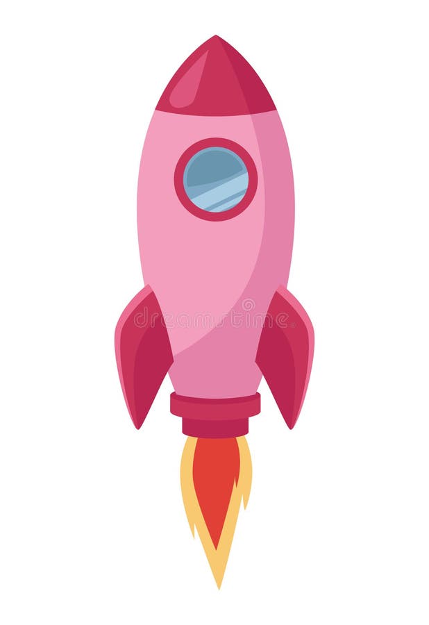 Pink rocket launcher stock vector. Illustration of flame - 239295189