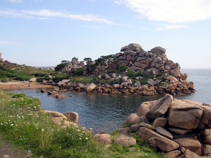 Pink rocks stock photo. Image of water, skies, coast - 26179926