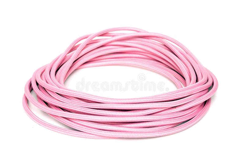 Pink rolled up cord stock image. Image of accessory - 261994987